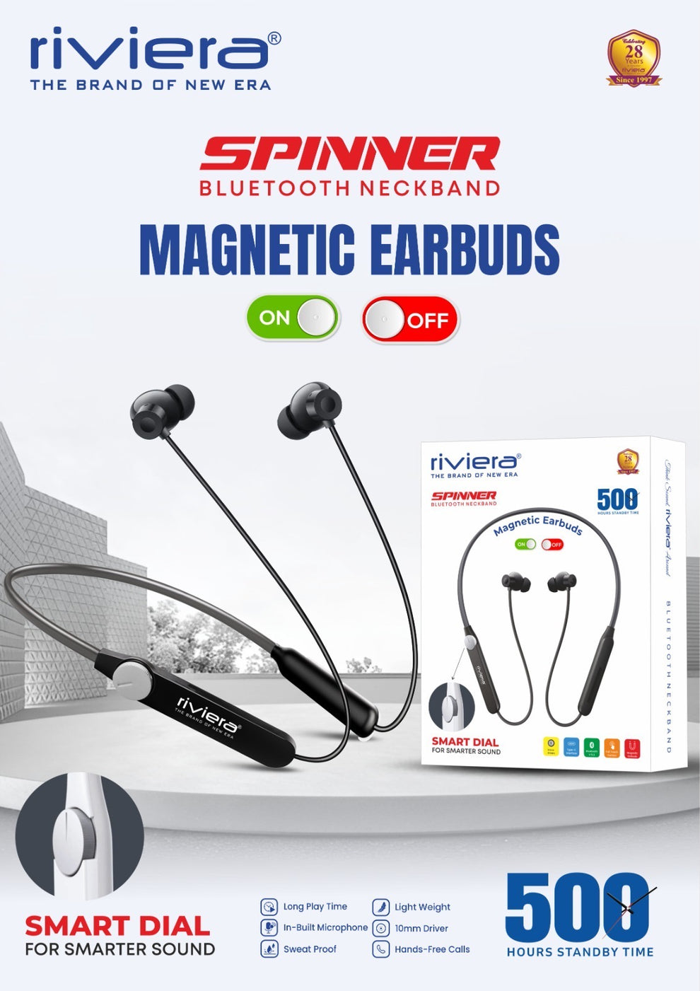 Riviera Spinner/ON/off Magnetic Neckband and volume Cantrol – Kharrido